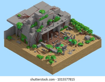 3d Isometric Render Temple Stock Illustration 1015577815 | Shutterstock