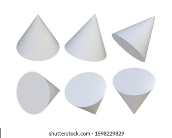 3d Isometric Rendering Geometric Cone Objects Stock Illustration ...