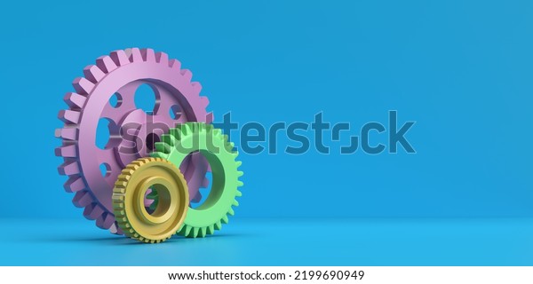 3d Isometric Three Gear Cog Icons Stock Illustration 2199690949 ...