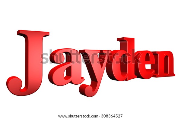 3d Jayden Text On White Background Stock Illustration 308364527