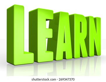 3d Learn Text On White Background Stock Illustration 269347370 ...