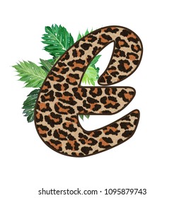 3d Leopard Print Letter E Decorative Stock Illustration 1095879743 ...