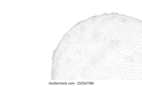 3d Line Render Abstract Globe Model 스톡 일러스트 252567580 | Shutterstock