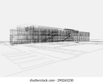 3d Linear Architecture Stock Illustration 290265230 | Shutterstock