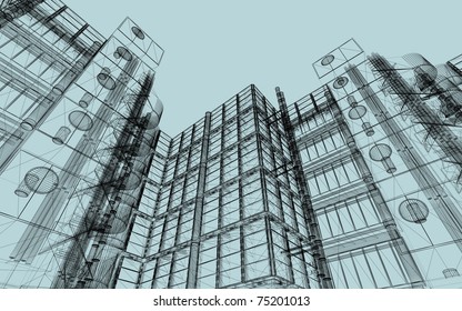 3d Linear Architecture Stock Illustration 75201013 | Shutterstock