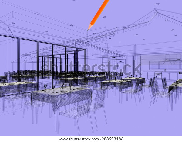 3d Linear Cafe Restaurant Stock Illustration 288593186 | Shutterstock