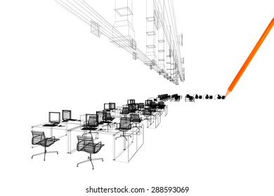3d Linear Office Stock Illustration 288593069 | Shutterstock