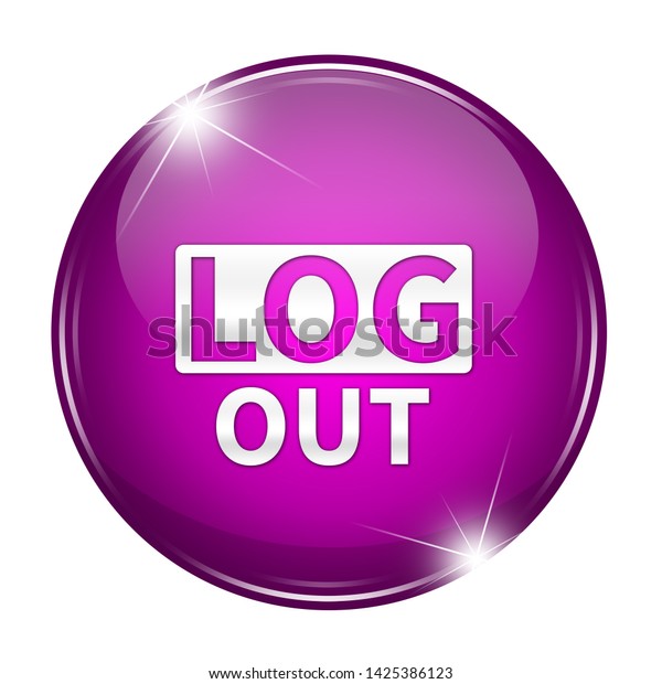 3d Logout Round Button Isolated Stock Illustration 1425386123 ...