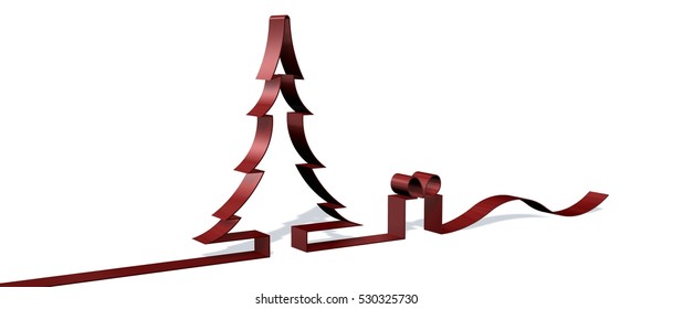 3d Loop Christmas Tree Gift Isolated Stock Illustration 530325730 ...
