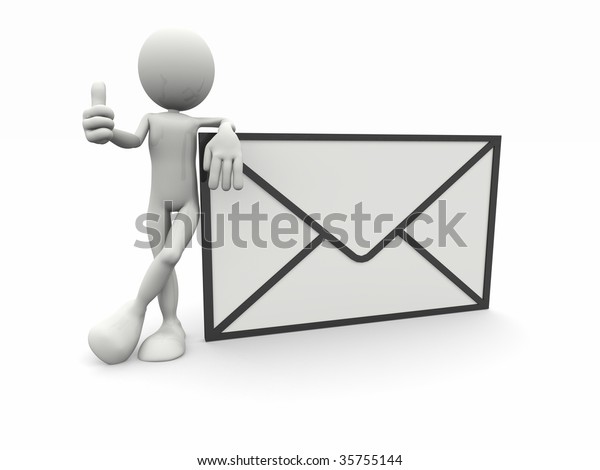 3d Man Big Envelope Stock Illustration 35755144 | Shutterstock