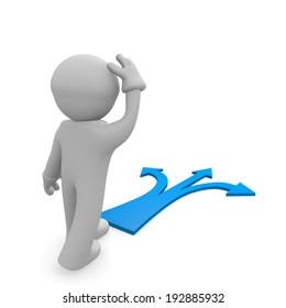 3d Man Blue Arrows Thinking About 스톡 일러스트 192885932 | Shutterstock