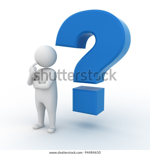 3d Man Blue Question Mark On: ภาพประกอบสต็อก 94484650 | Shutterstock