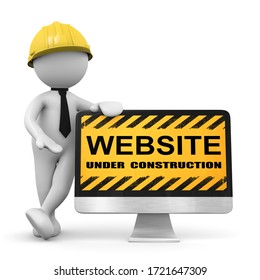 3d Man Builder Construction Sign Stock Illustration 1721647309 ...