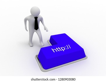 3d Man Keyboard Word Solution3d Illustration Stock Illustration ...
