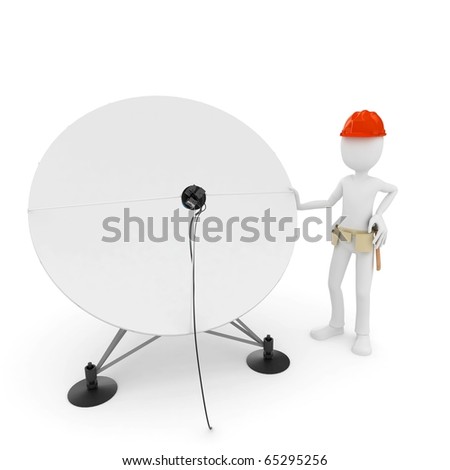 3 D Man Cable Guy Satellite Dish Stock Illustration 65295256 - Shutterstock