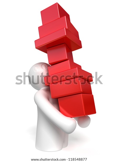 3d Man Carrying Boxes On White 库存插图 118548877 | Shutterstock