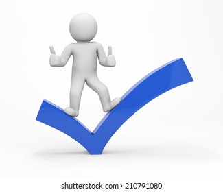 3d Man Check Mark Stock Illustration 210791080 | Shutterstock