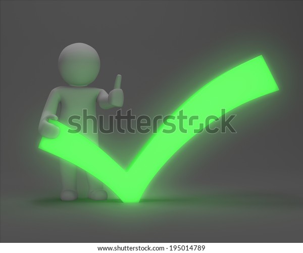 3d Man Check Mark Stock Illustration 195014789 | Shutterstock