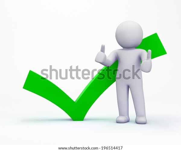 3d Man Check Mark: ilustración de stock 196514417 | Shutterstock