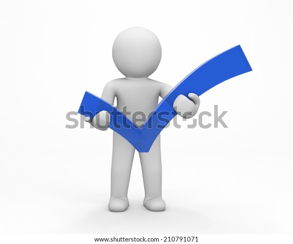 Ilustrasi Stok 3d Man Check Mark 210791071 | Shutterstock