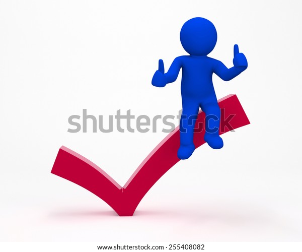 3d Man Check Mark Stock Illustration 255408082 | Shutterstock