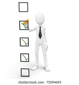3d Man Check List Isolated On: ilustracja stockowa 80848567 | Shutterstock