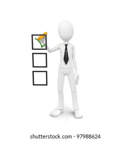 Ilustrasi Stok 3d Man Business Man Check List 125519822 | Shutterstock