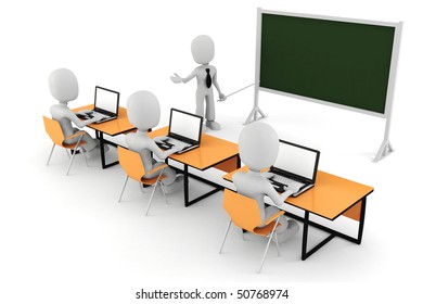 3d Man Classroom Stock Illustration 50768974