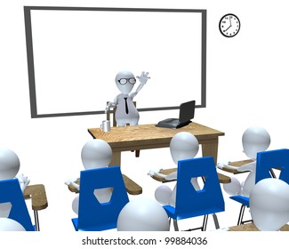 3d Man Classroom Presentation Classroom Setting Stock Illustration ...