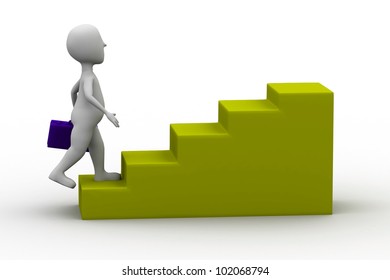 3d Man Climbing On Step Stock Illustration 102068794 | Shutterstock