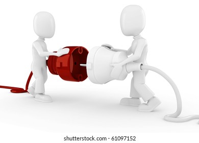 3d Man Connecting Cable Isolated On Stock Illustration 61097152 | Shutterstock