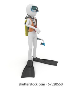 3d Man Diving Gear Isolated On Stock Illustration 67495099 | Shutterstock