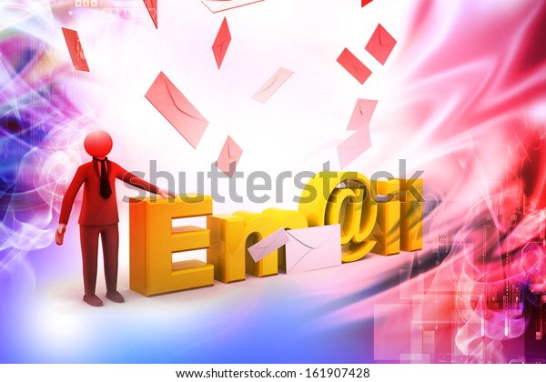 3d Man Envelope Having Chrome Symbol Stock Illustration 161907428 ...