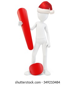 3d Man Exclamation Point On White Stock Illustration 104069687