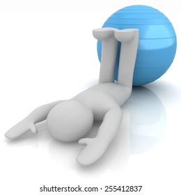 3d Man Exercising Position On Fitness Stock Illustration 255412837 ...