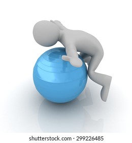 3d Man Exercising Position On Fitness Stock Illustration 299226485 ...