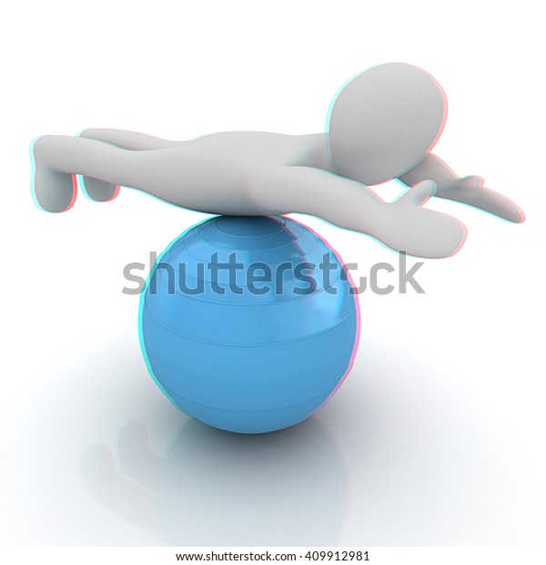 3d Man Exercising Position On Fitness Stock Illustration 409912981 ...