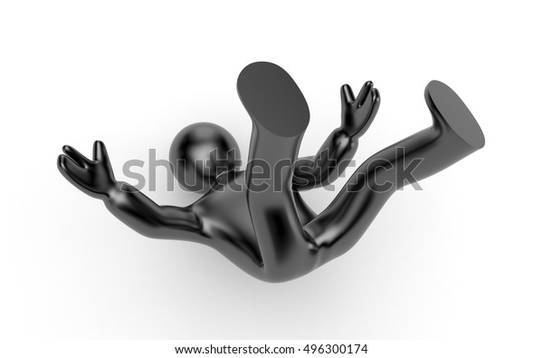 3d Man Falling On Ground 3d 库存插图 496300174 | Shutterstock
