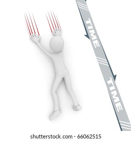 3d Man Falling Time Flow Isolated Stock Illustration 66062515 ...