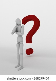 3d Man Figure Thinking Question Mark Stock Illustration 268299404 ...