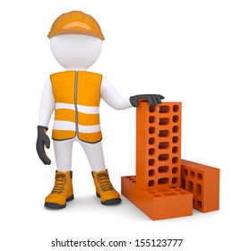 3d Man Form Building Bricks Isolated Stock Illustration 155123795 ...