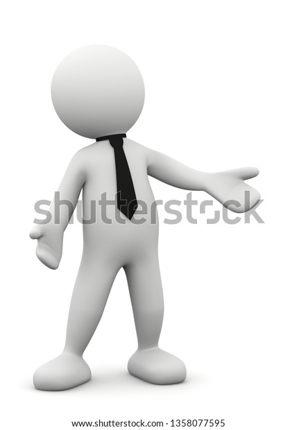 3d Man Giving Information Stock Illustration 1358077595