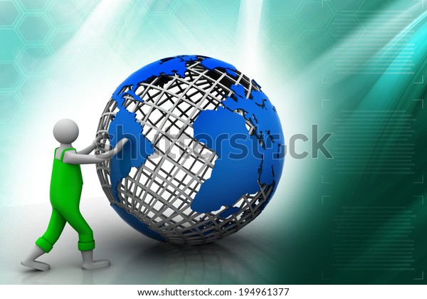 3d Man Globe Stock Illustration 194961377 | Shutterstock