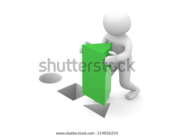 3d Man Green Triangle 3d Render Stock Illustration 114836254 | Shutterstock