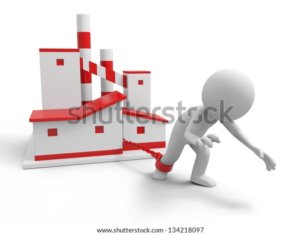 3d Man Heavy Burden Model Factory Stock Illustration 134218097 ...