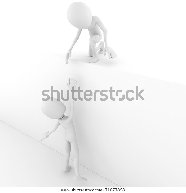 3d Man Helping Another 3d Man Stock Illustration 71077858 | Shutterstock