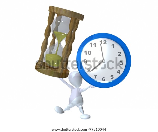 3d Man Holding Time Stock Illustration 99510044 | Shutterstock