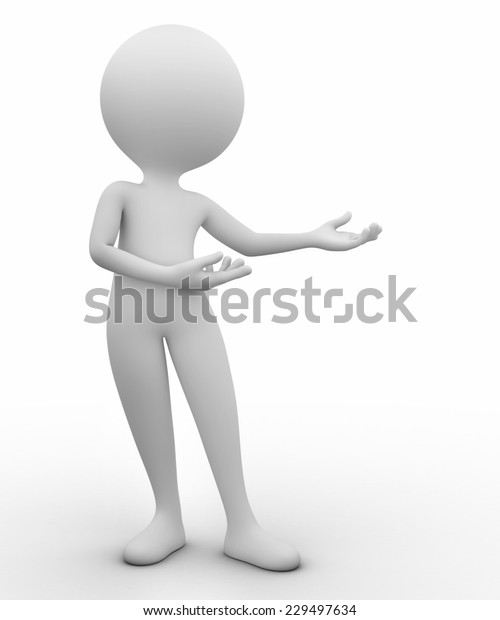 3d Man Invites Stock Illustration 229497634