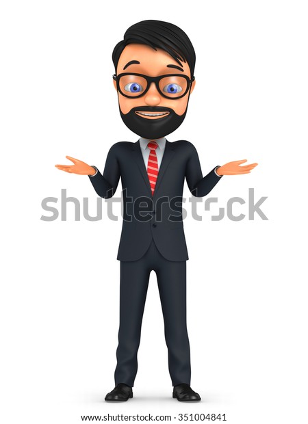 3d Man Isolated On White Background Stock Illustration 351004841 ...