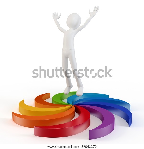 3d Man Jumping Joy On White Stock Illustration 89043370 | Shutterstock